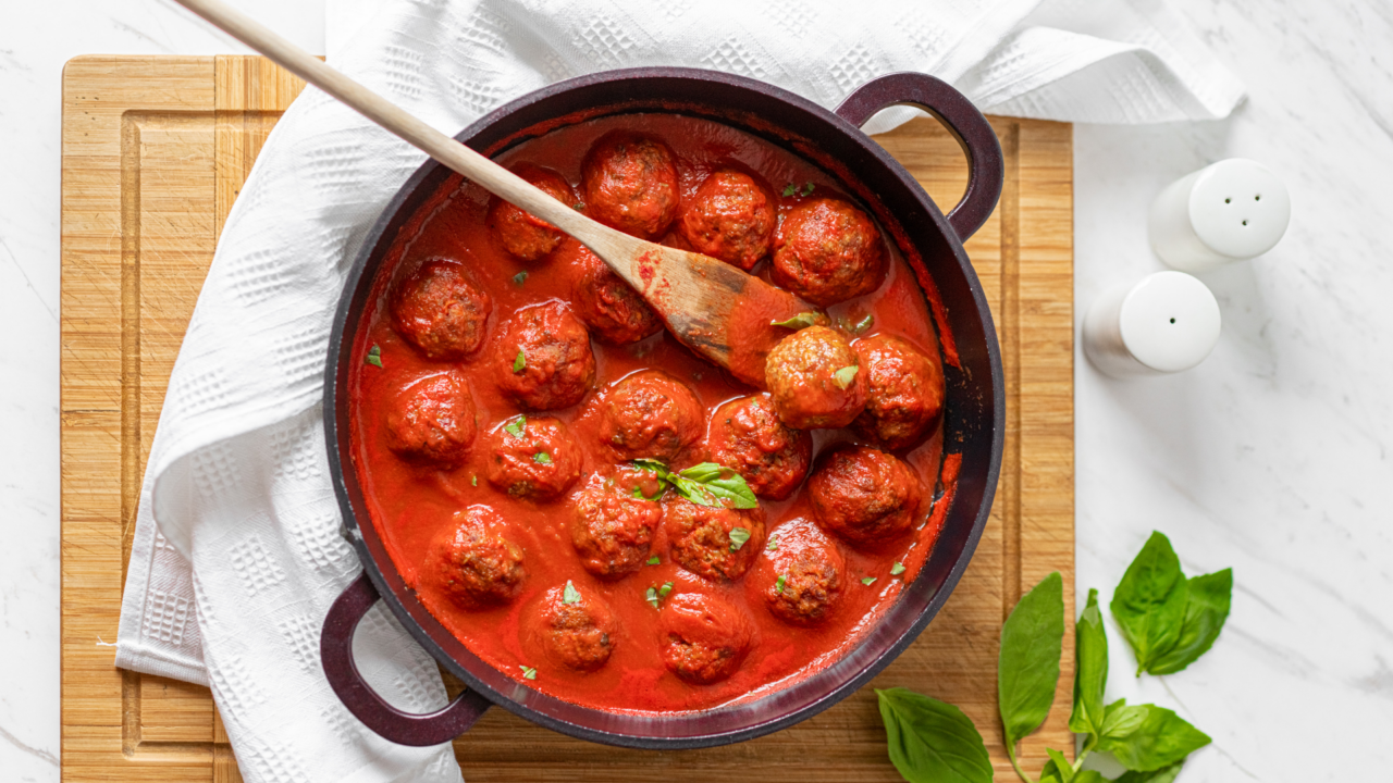 Baked Meatballs in Marinara Sauce | Joe's Butcher Shop | Carmel, IN